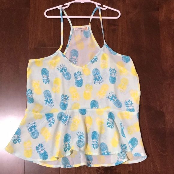 freebird | Tops | Pineapple Tank Size S | Poshmark
